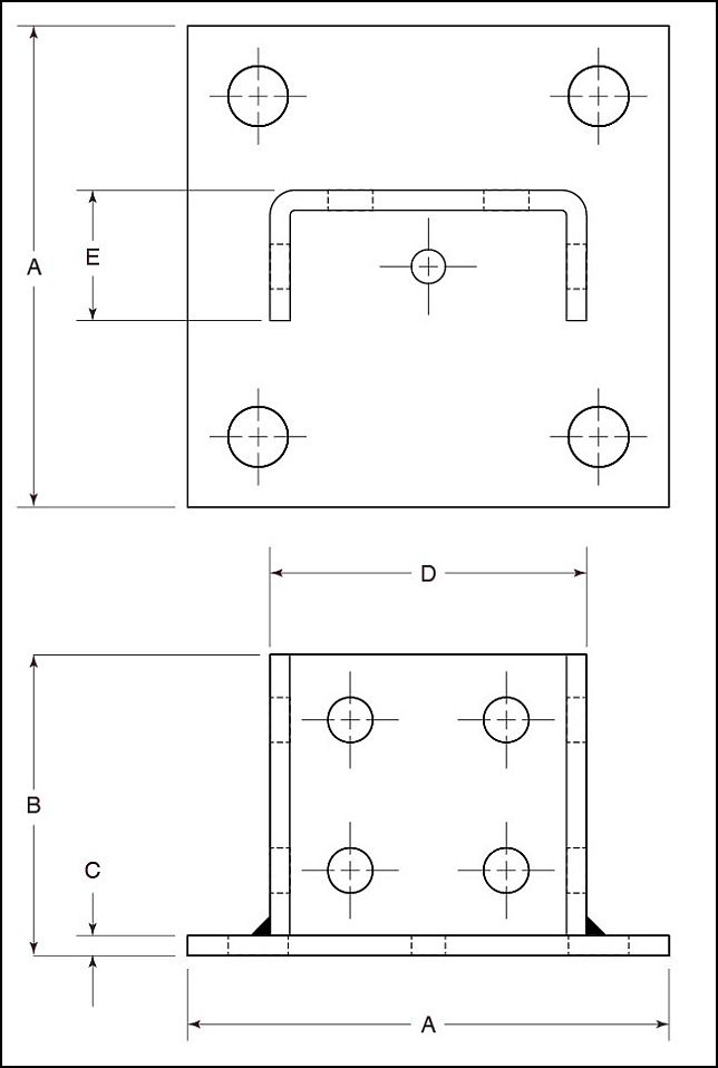 Part Number 5990PB4, Double Post Base On Gibson Stainless & Specialty, Inc.